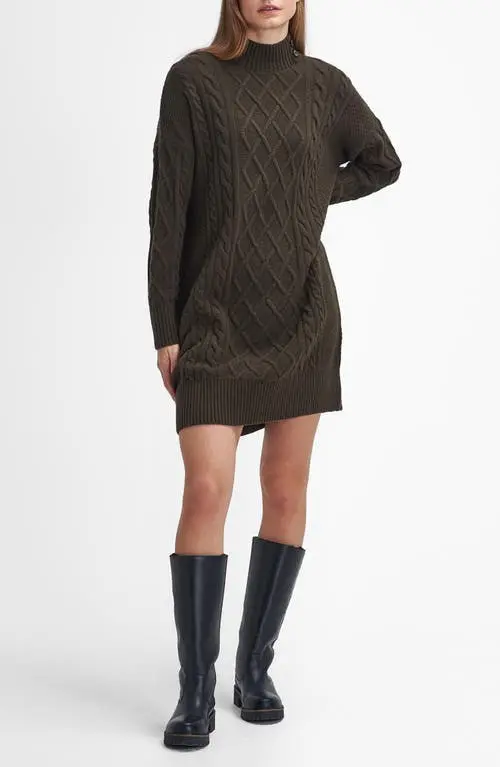 Barbour Clarence Wool-Blend Sweater Dress - Olive Green | Editorialist