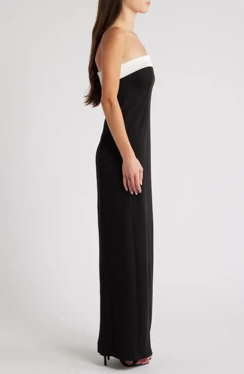 Lulus Elevated Element Strapless Gown In Black/ White - 45% Off |  Editorialist