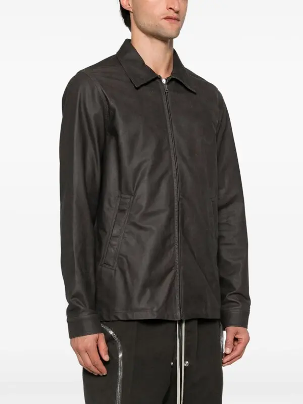 Rick Owens Brad Leather Jacket - Grey