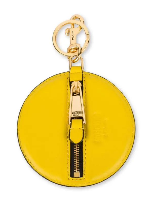 Moschino Smiley-face Leather Keychain