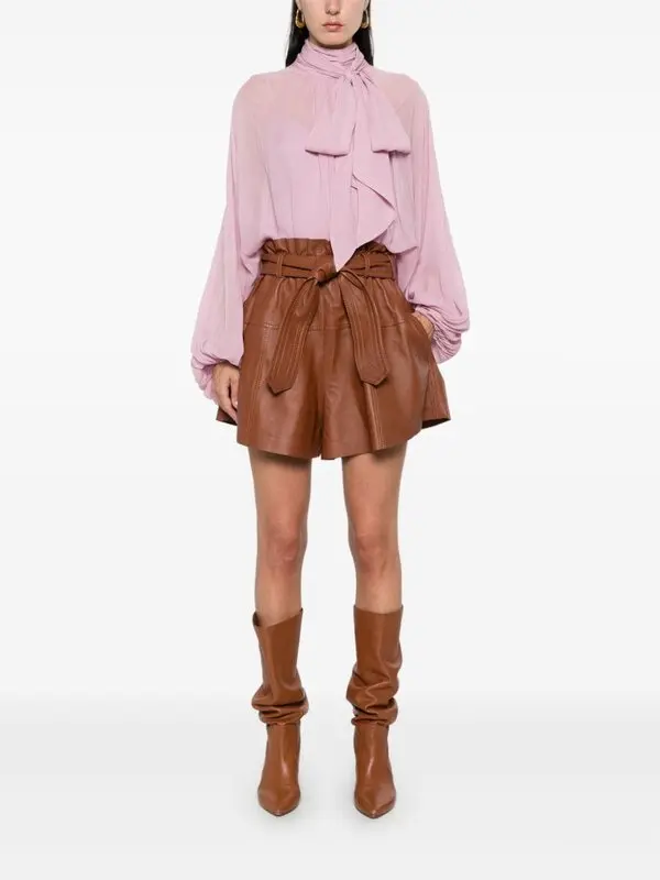 Zimmermann Harmony Leather Shorts
