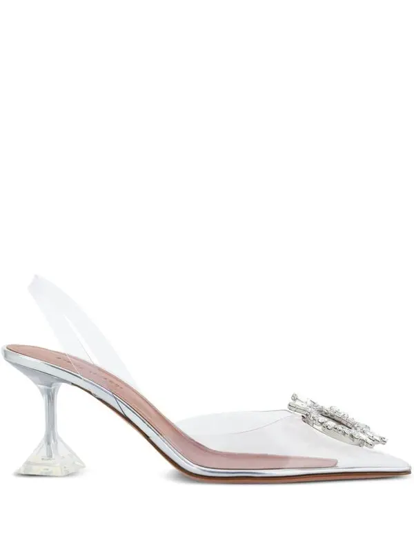 Amina Muaddi 70mm Begum Pumps - Silver