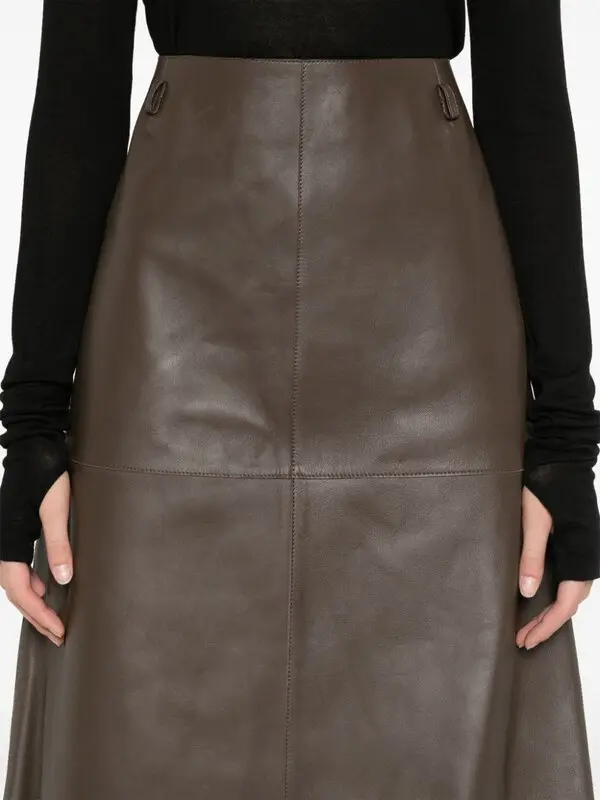 TOTEME Leather Midi Skirt