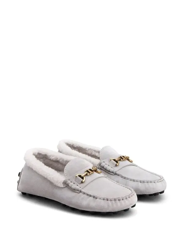 TOD'S Logo-plaque Suede Loafers