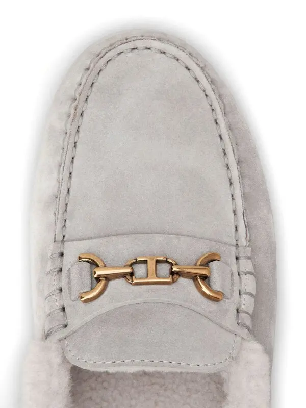 TOD'S Logo-plaque Suede Loafers