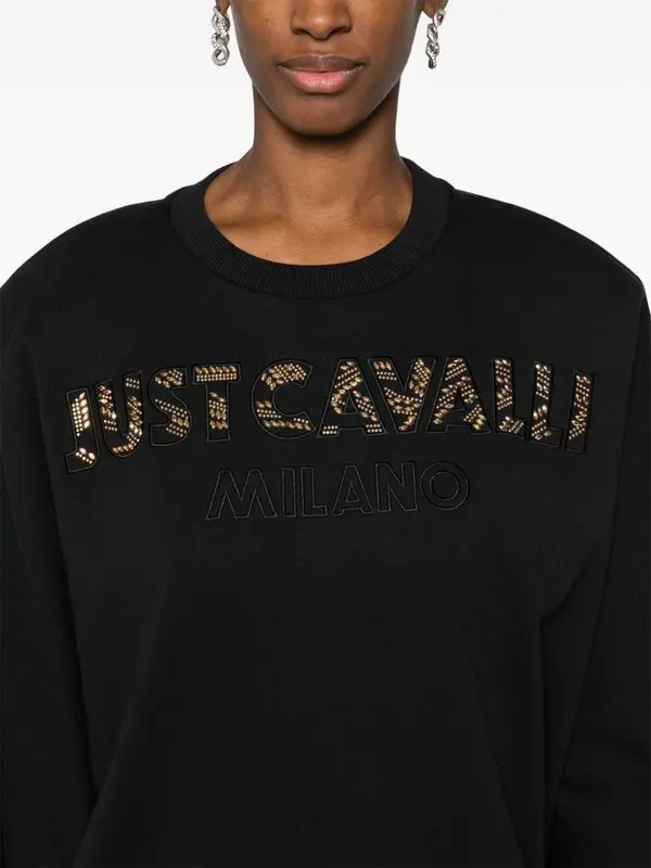 Just Cavalli Stud-detail Cotton Sweatshirt