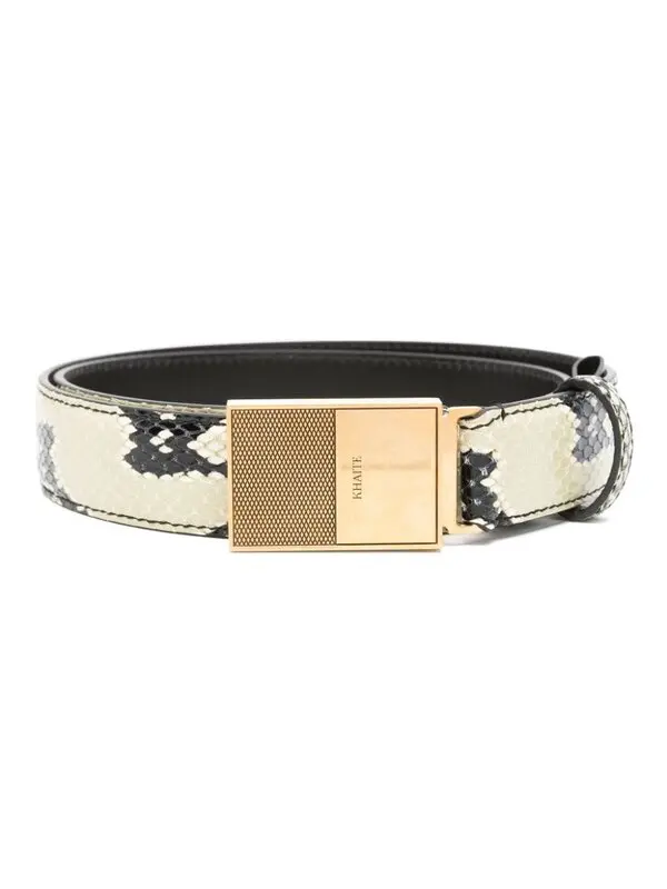 Khaite Snakeskin-effect Leather Belt - Black