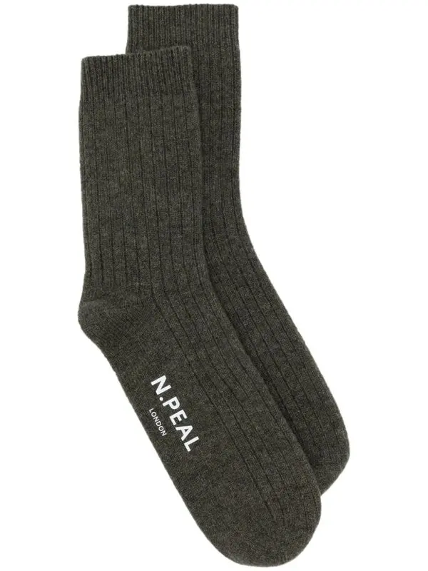 N.peal Cashmere House Socks - Green