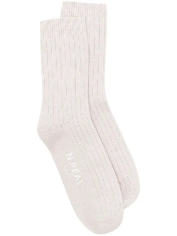 N.peal Ribbed House Socks - Neutrals