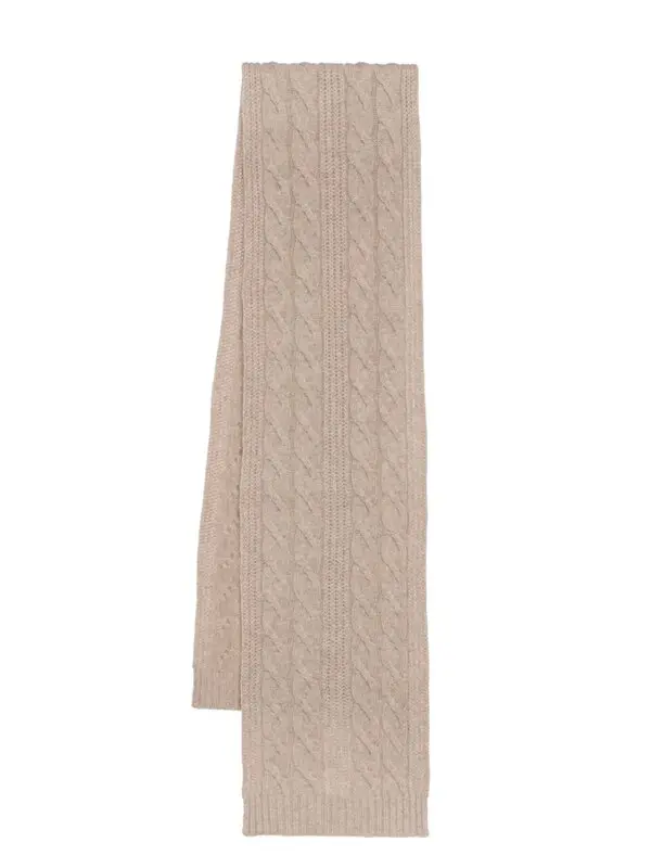 N.peal Cable Ribbed Scarf - Neutrals