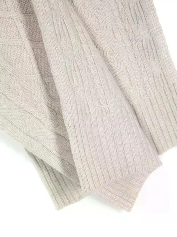 N.peal Chunky Cable Scarf - Neutrals