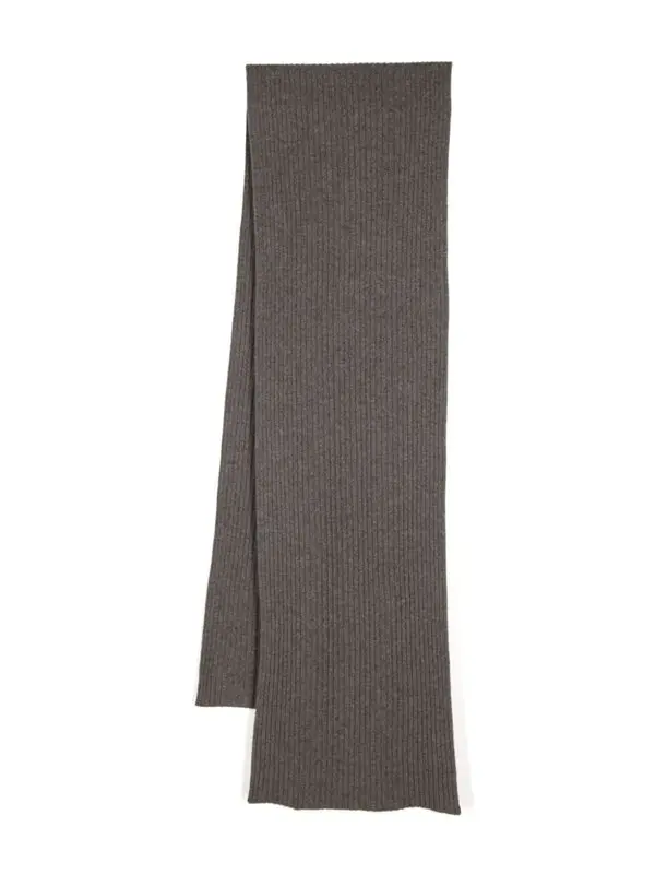 N.peal Short Ribbed Scarf - Grey