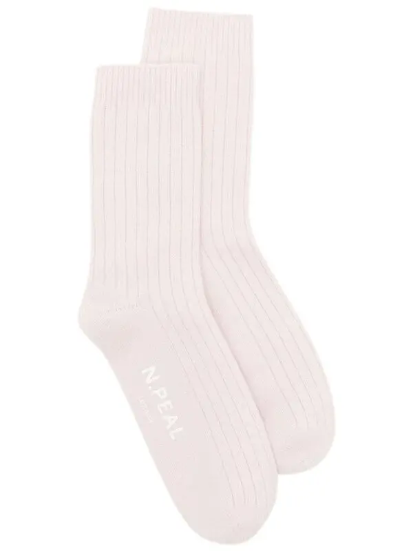 N.peal Ribbed House Socks - Pink