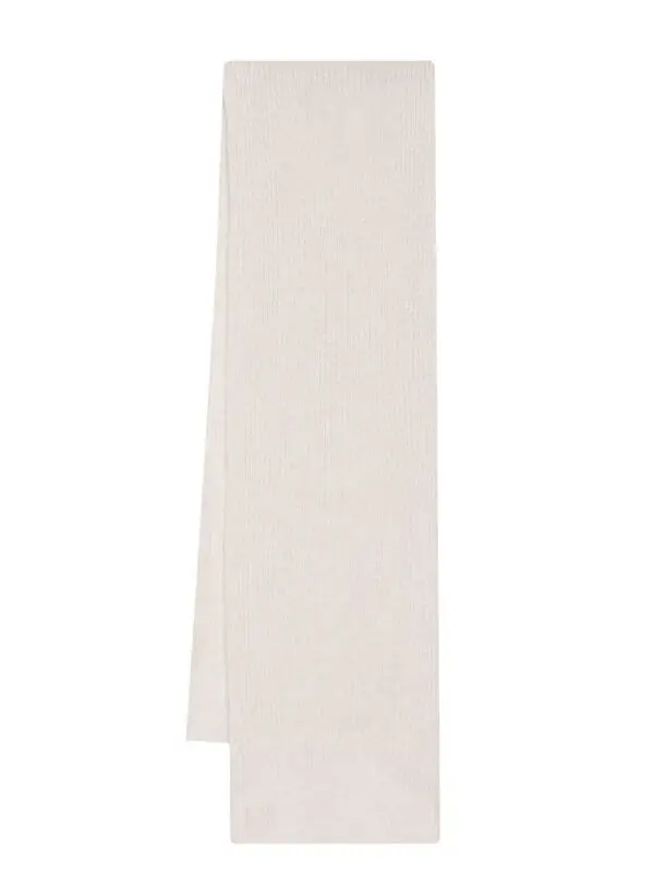 N.peal Short Ribbed Scarf - Neutrals