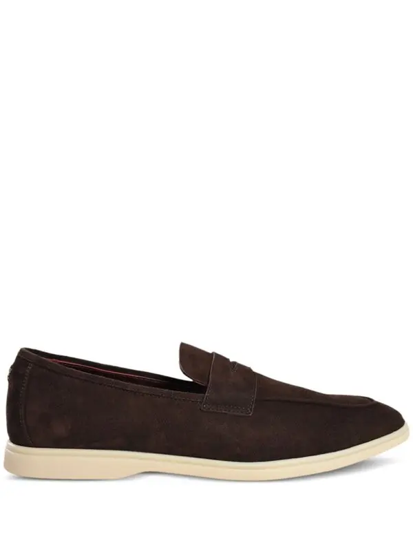 BOUGEOTTE Logo-appliqué Loafers - Brown
