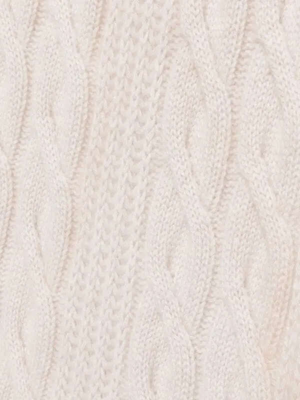N.peal Cable Rib Scarf - Neutrals