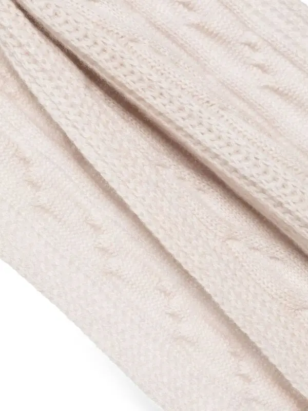 N.peal Cable Rib Scarf - Neutrals
