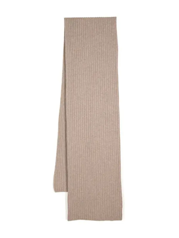 N.peal Chunky Ribbed Scarf - Neutrals