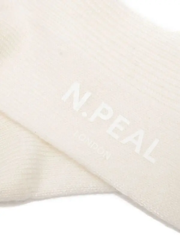 N.peal Rib-knit Cashmere Socks - White