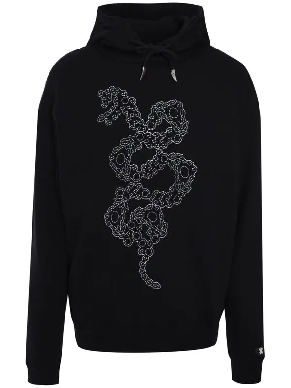 Roberto Cavalli Snake-stitch Hoodie - Black