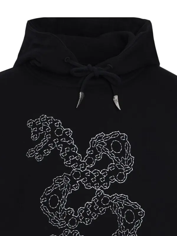 Roberto Cavalli Snake-stitch Hoodie - Black