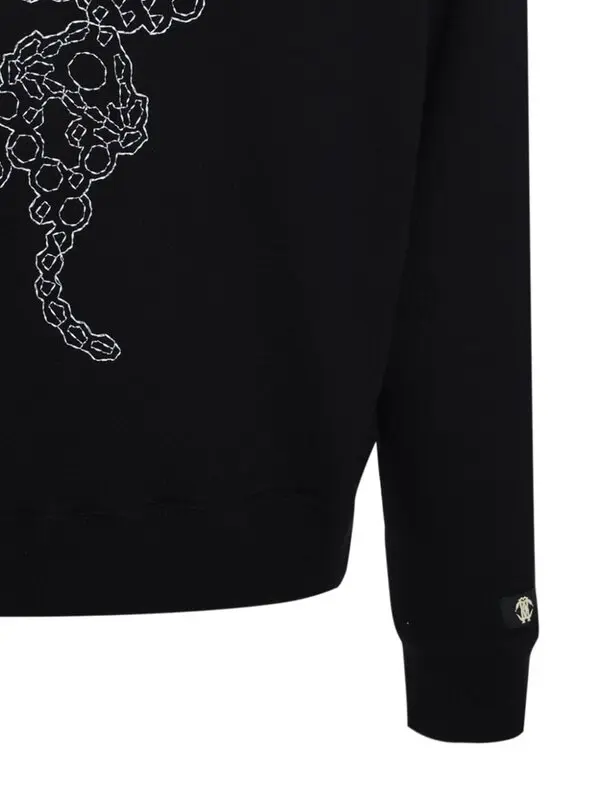Roberto Cavalli Snake-stitch Hoodie - Black