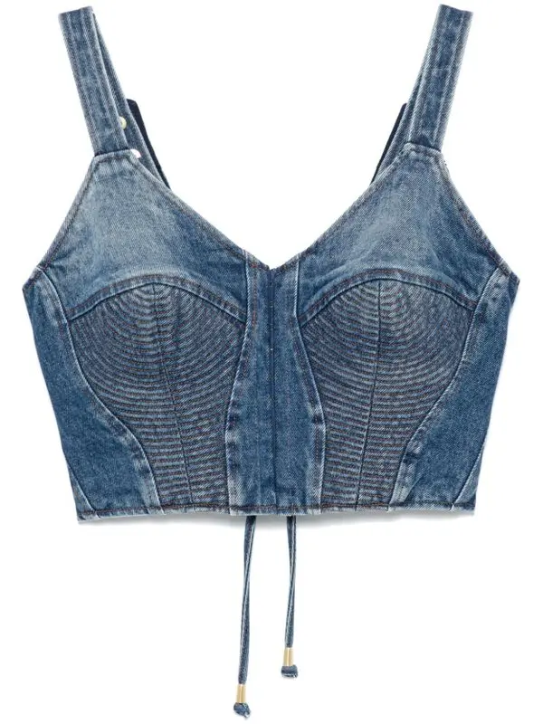 MURMUR Denim Corset Top - Blue