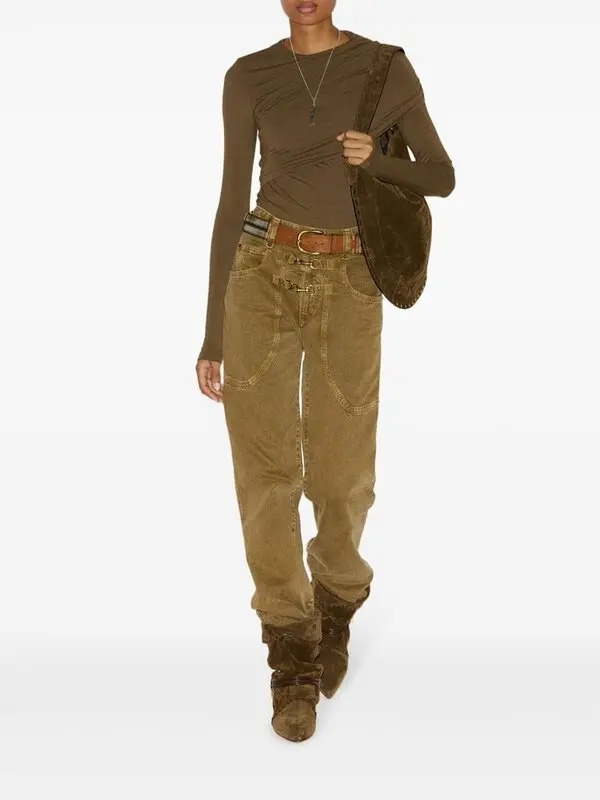 Isabel Marant Étoile Brinley Buckle Jeans - Brown