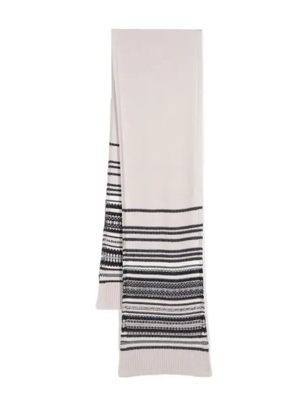 N.peal Gradual Fairisle Scarf - Neutrals