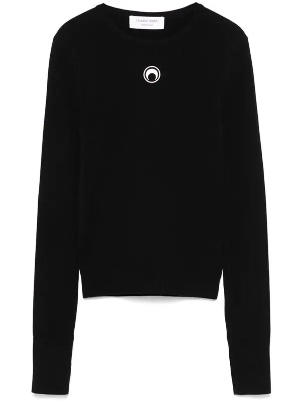 MARINE SERRE Moon Logo Knit Fitted Sweater