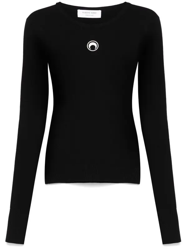 MARINE SERRE Moon Logo Knit Fitted Sweater