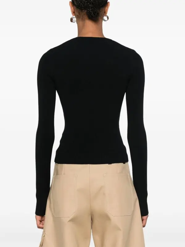MARINE SERRE Moon Logo Knit Fitted Sweater