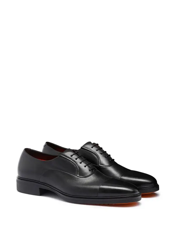 Santoni Leather Oxford Shoes - Black