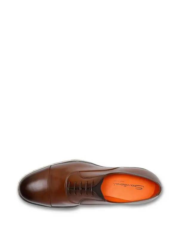 Santoni Leather Oxford Shoes - Brown
