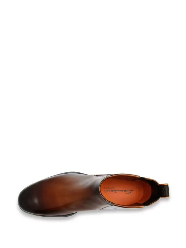 Santoni Leather Ankle Boots - Brown