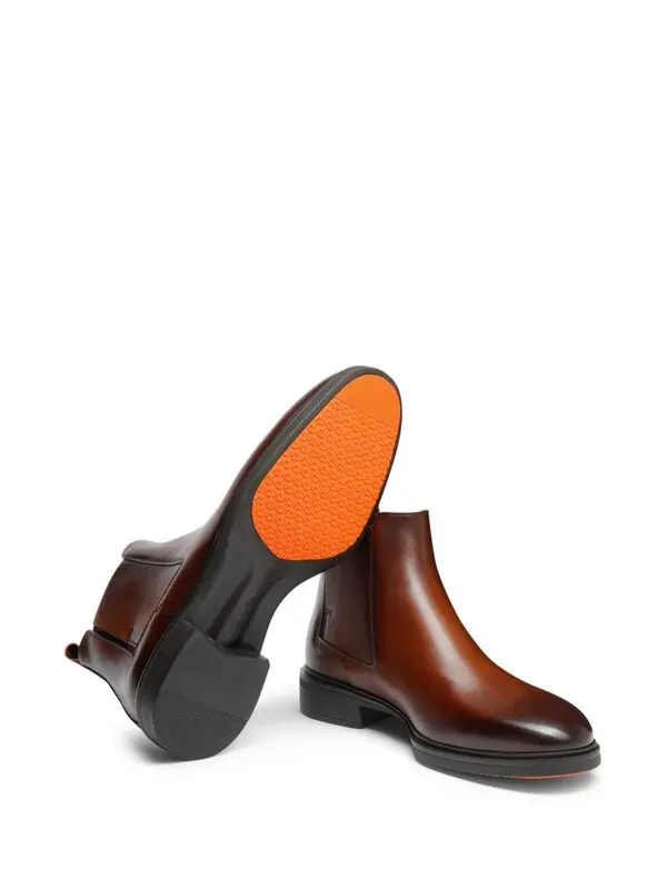 Santoni Leather Ankle Boots - Brown