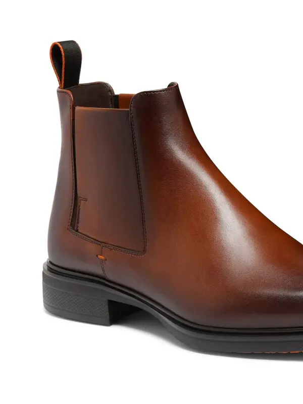 Santoni Leather Ankle Boots - Brown