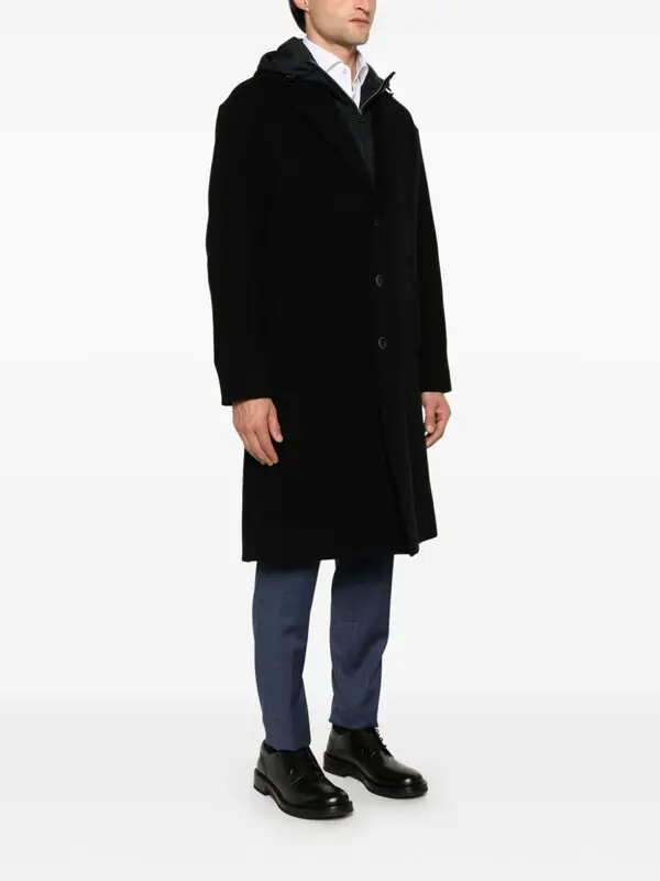 Herno Hooded Coat - Black