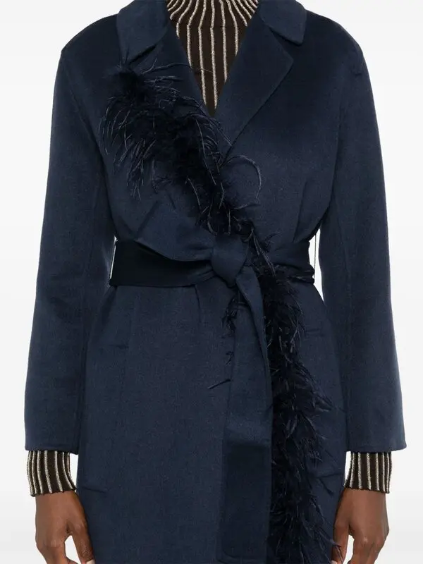 TWINSET Feather-trim Wool-blend Coat