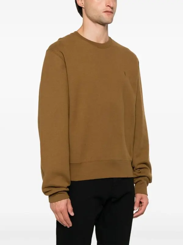 Saint Laurent Logo-embroidered Sweatshirt - Brown