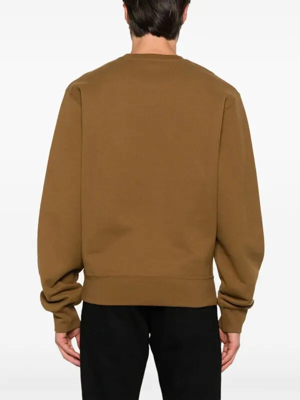 Saint Laurent Logo-embroidered Sweatshirt - Brown