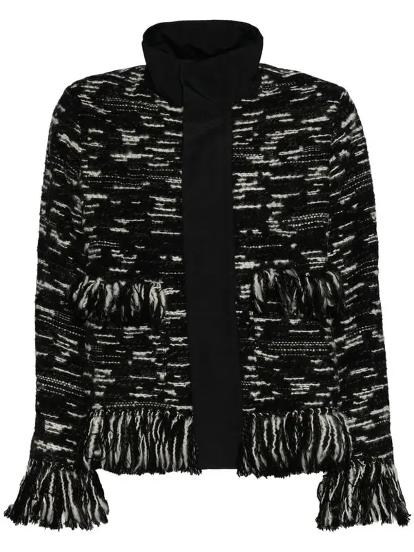 Sacai Fringed-edge Knitted Jacket