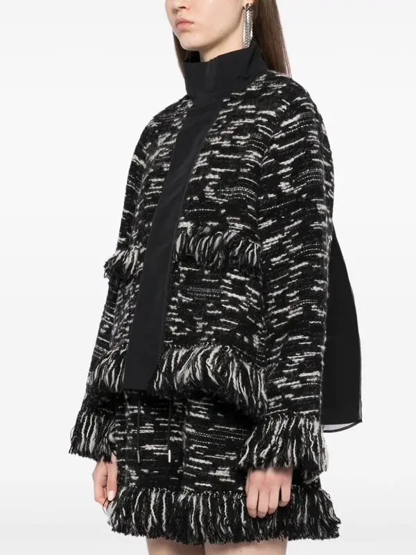 Sacai Fringed-edge Knitted Jacket