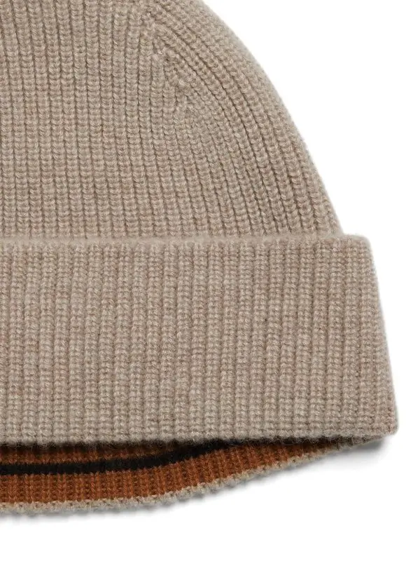 Zegna Ribbed-knit Beanie - Neutrals