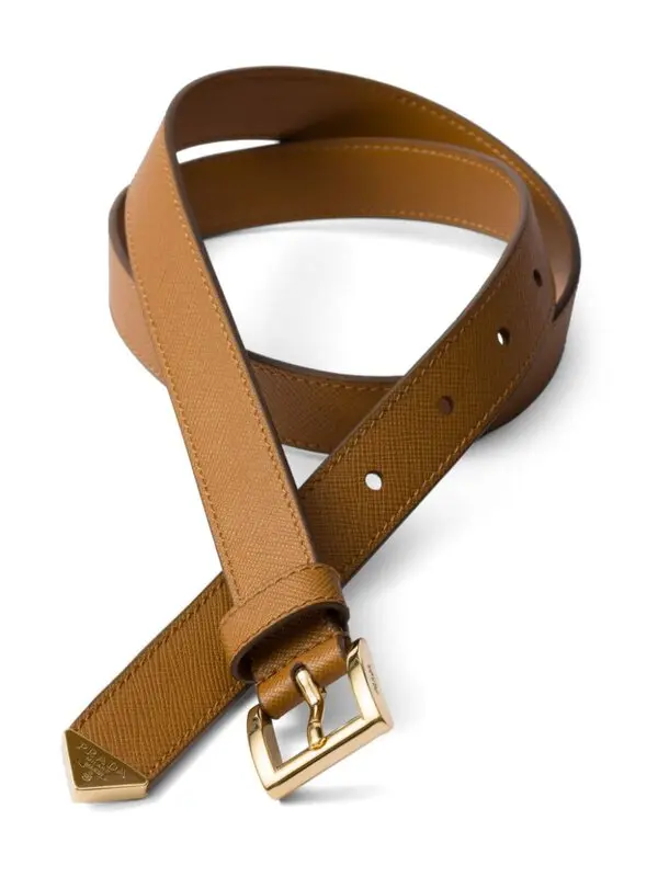 Prada Saffiano Leather Belt - Brown