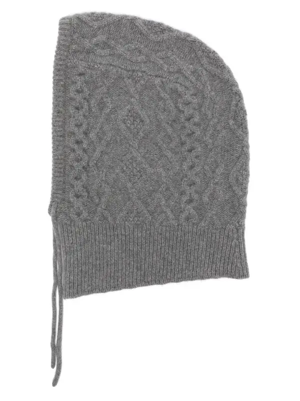 Eric Bompard Cable-knit Balaclava - Grey