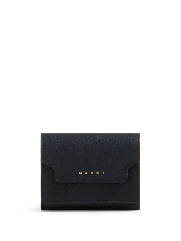 Marni Tri-fold Leather Wallet - Black