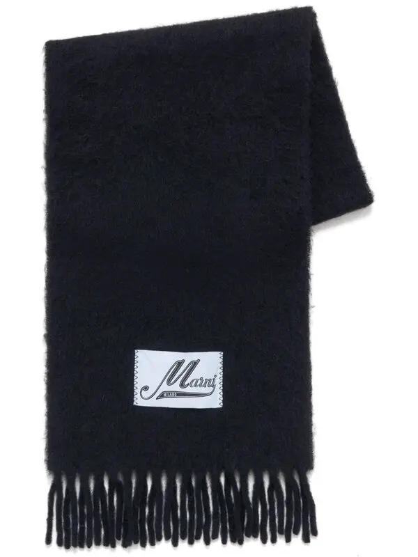 Marni Logo-appliqué Scarf - Black