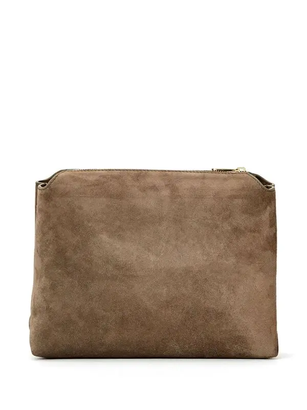 Khaite Medium Lina Suede Cross Body Bag - Neutrals