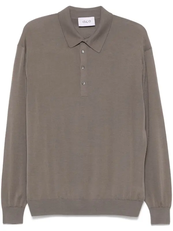 D4.0 Fine-knit Polo Shirt - Grey